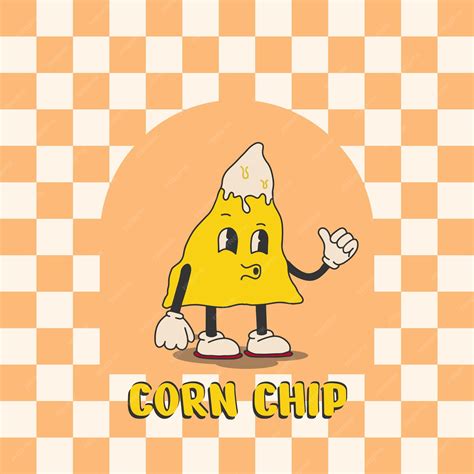 Premium Vector Snack Chips Cute Retro Vintage Character