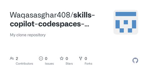 Github Waqasasghar408skills Copilot Codespaces Vscode My Clone