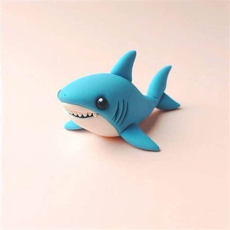 Blue Shark Cute Polymer Clay Ideas Airdry Clay Cute Easy Clay