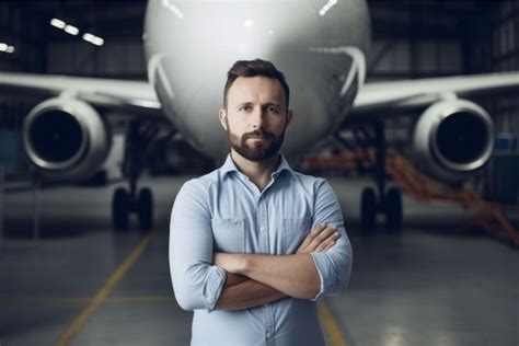 Airplane Engineer Arms Folded Generate Ai