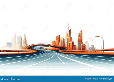 Bending Roads Vector Set Stock Vector Illustration