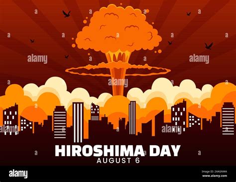 Hiroshima Day Vector Illustration For August 6th Featuring A Peace Dove And A Nuclear Explosion