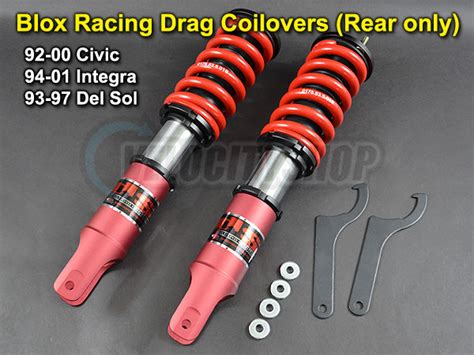 Blox Drag Pro Series Coilovers Rear Only 92 00 Civic Del Sol 94 01