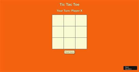 tic tac toe hooks codesandbox