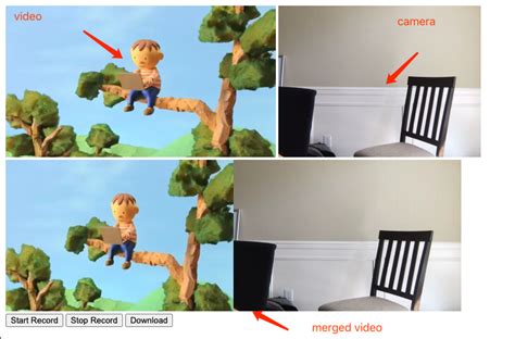Javascript How To Merge Video And Camera Recording Together In