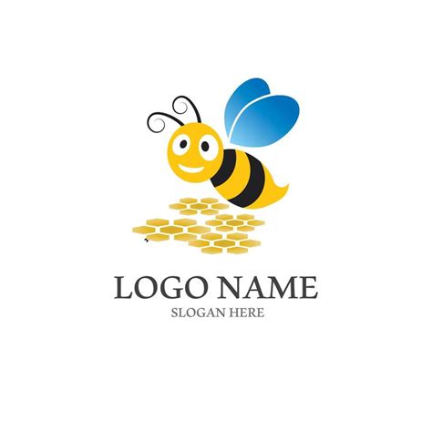 Bee Logo Vector Icon Illustration 14392894 Vector Art At Vecteezy