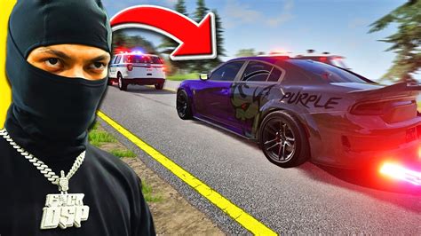 I Went On A Chase In Srt Len Hellcat Purple Torch In Beamng Drive Youtube