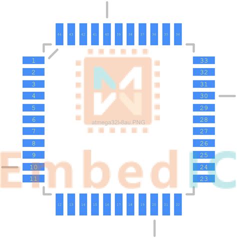 Atmega32l 8au Microchip 8bit Mcu Embedic