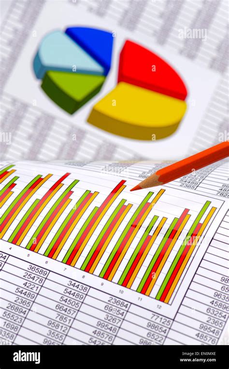 Financial Chart On Table Of Data Stock Photo Alamy