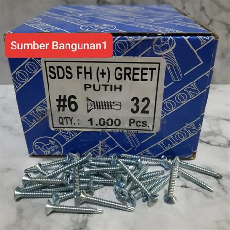 Sekrup Sds Fh Greet 6 X 32 Skrup Grc Putih Calciboard 32mm Roofing Bor Lazada Indonesia