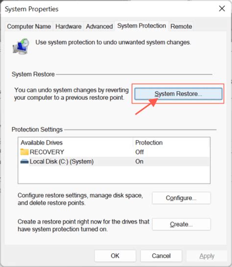 Restore Point Creation In Windows 10 And Windows 11