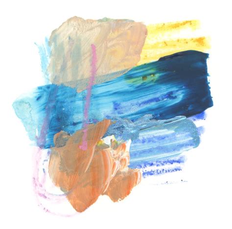 Art Watercolor And Acrylic Smear Blot With Pencil Oil Pastel Line