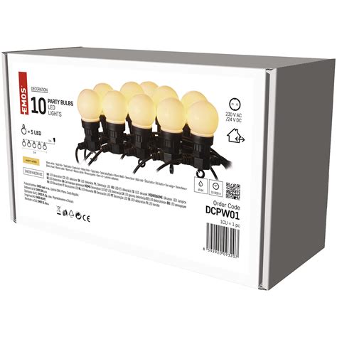 Sir Luminos Led Emos Party Light Dcpw01 10 Becuri Lumina Alba Calda Exterior Si Interior