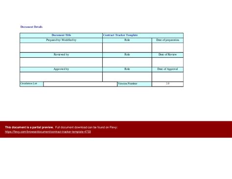 Contract Tracker Template Excel Xls