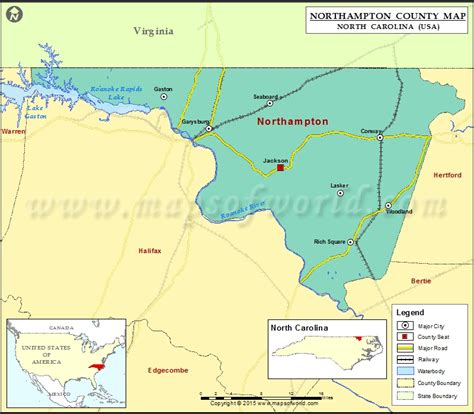 Northampton County North Carolina Map Mapsofworld