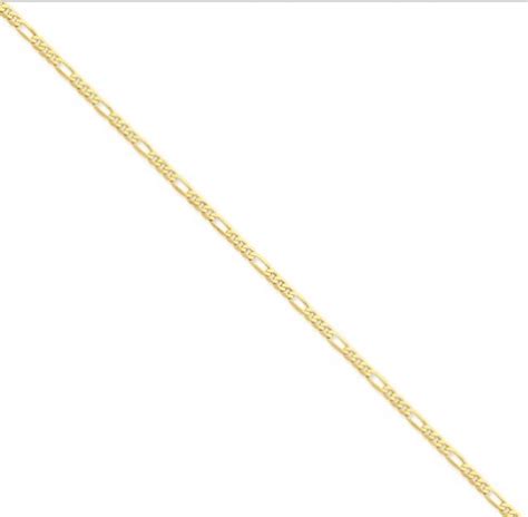 14k Yellow Gold Flat Figaro Chain 20 Waller And Company Jewelers