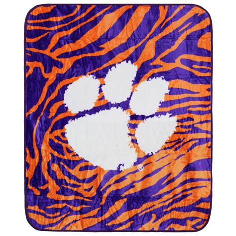 College Covers Clemson Tigers Plush Raschel Throw Blanket 60x50