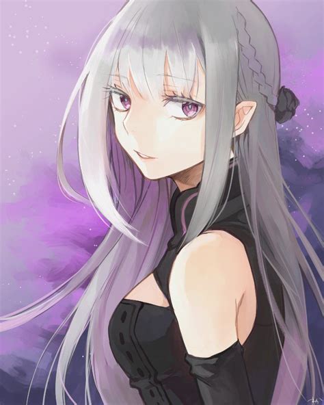 Female Gray Hair Grey Hair Rezero Emilia Rezero Kara Hajimeru