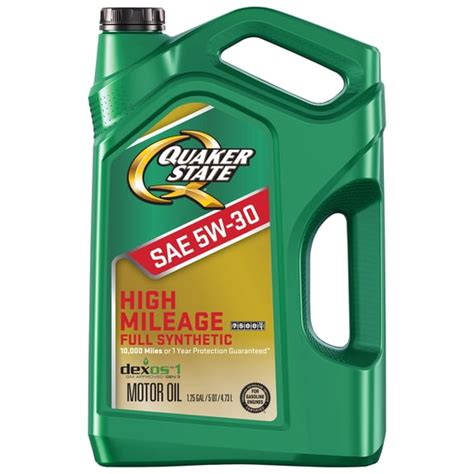Quaker State Full Synthetic High Mileage 5w 30 Motor Oil 5 Quart