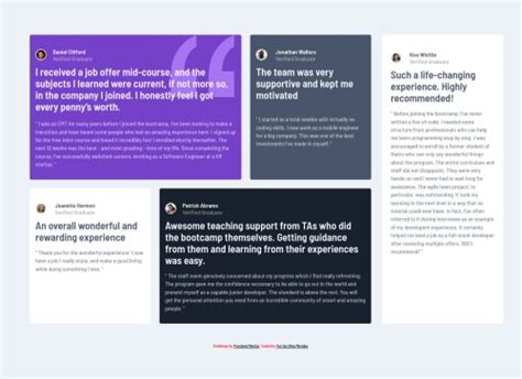 Testimonials Grid Section Using Bootstrap Coding Challenge Solution Frontend Mentor