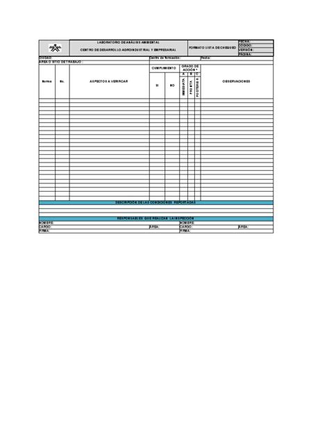 Ejemplo Lista De Chequeo Auditoría Pdf Calidad Comercial Auditoría