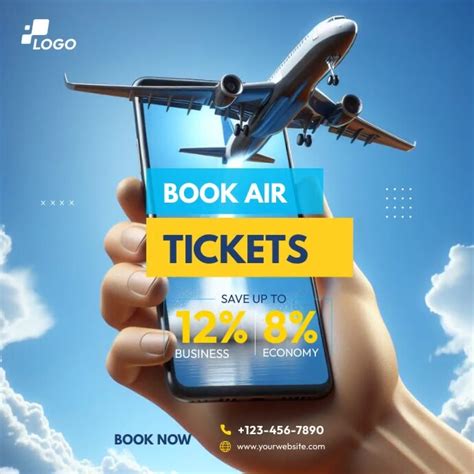 Air Ticket Booking Ad Template Postermywall
