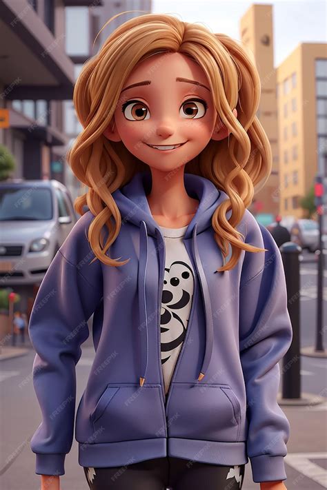 Premium Ai Image 3d Young Girl Cartoon Character Photo Ai Generated
