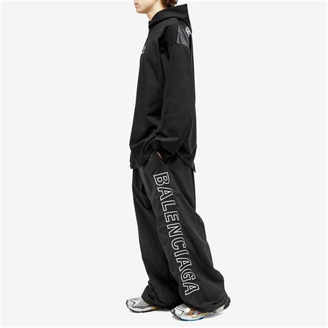 Balenciaga Logo Wide Track Pants Black End Au