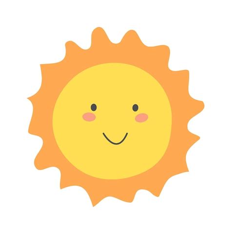 Kindische Sonne Cartoon Sommerzeit Symbol Vektor Illustration Premium
