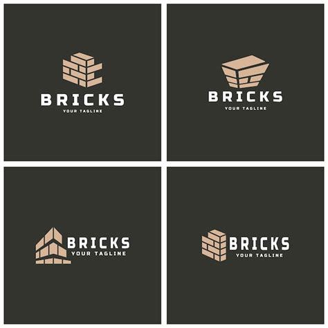 Diseños Creativos De Logotipos De Ladrillo Para Edificios Edificios Arquitectónicos Ingeniería