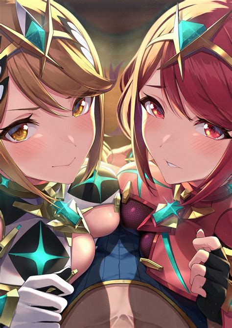 Pyra Mythra And Rex Xenoblade Chronicles And More Drawn By Yuuki Shin Danbooru