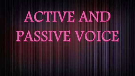 Active And Passive Pptx