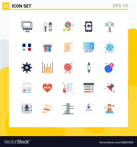 25 Universal Flat Color Signs Symbols Drawing Vector Image