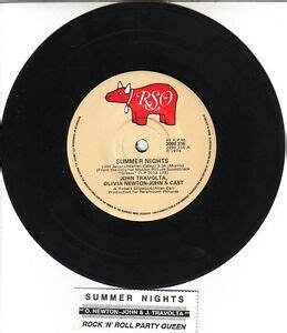 John Travolta And Olivia Newton John Summer Nights Grease 7 45 Rpm Vinyl