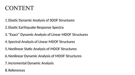 Elements Of Seismic Analysis Methods Elastic Response Spectra Pptx