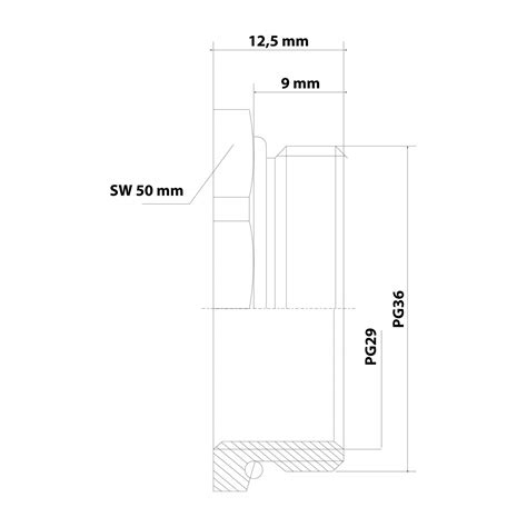 Reduzierung PG/PG von PG36x1,588 auf PG29x1,588 MRR3629 Sechskant ...