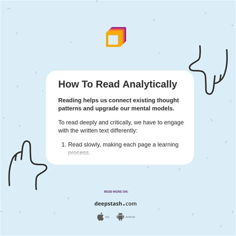 How To Read Analytically Deepstash