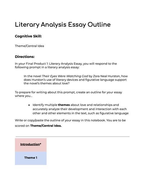 Literary Analysis Outline