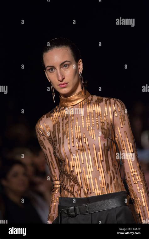 Sao Paulo Brazil 24th Oct 2016 Model Presents Creation By Reinaldo Lourenco During The Sao