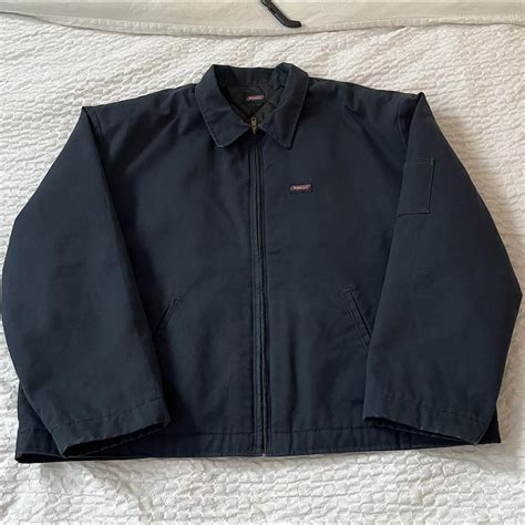 Navy Dickies Workwear Jacket Vintage Dickies Navy Depop