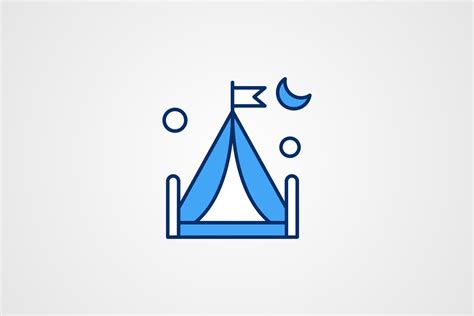Vector Camping Blue Tone Icon Graphic By Kazimabbas1996 · Creative Fabrica