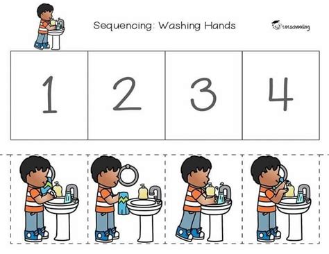 Free Hand Washing Hygiene Four 4 Step Sequencing Picture Cards Stories
