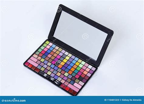 Makeup Kit With Assorted Colors And Mirror Stock Image Image Of Makeup Pink 110481323