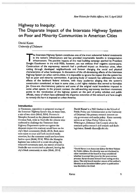 Highway To Inequity Urban Interstates 2015 New Visions For Public