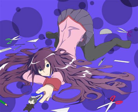 Senjougahara Hitagi And Araragi Koyomi Monogatari And 1 More Drawn By