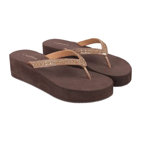 Lazera Embellished Platform Flip Flops 1345 Lazera Shoes