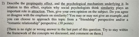 Solved 2 Describe The Propinquity Effect And The