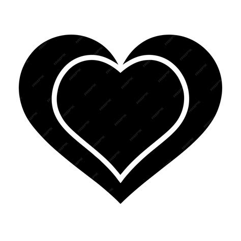 Heart Silhouette Icon Black Silhouette Vector Premium Vector