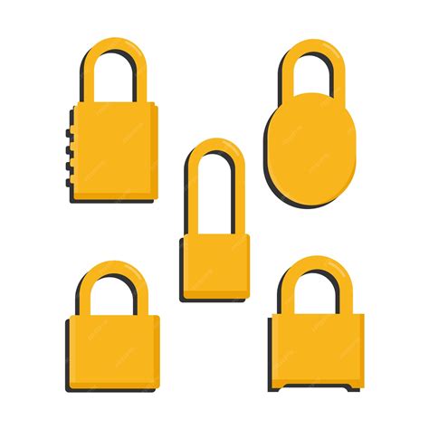 Premium Vector Padlock Vector Illustration Set Design