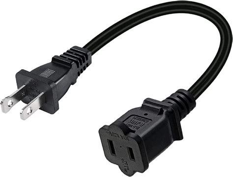 1ft Short Us Power Polarized Extension Cable Cord Us Ac 2 Prong Male